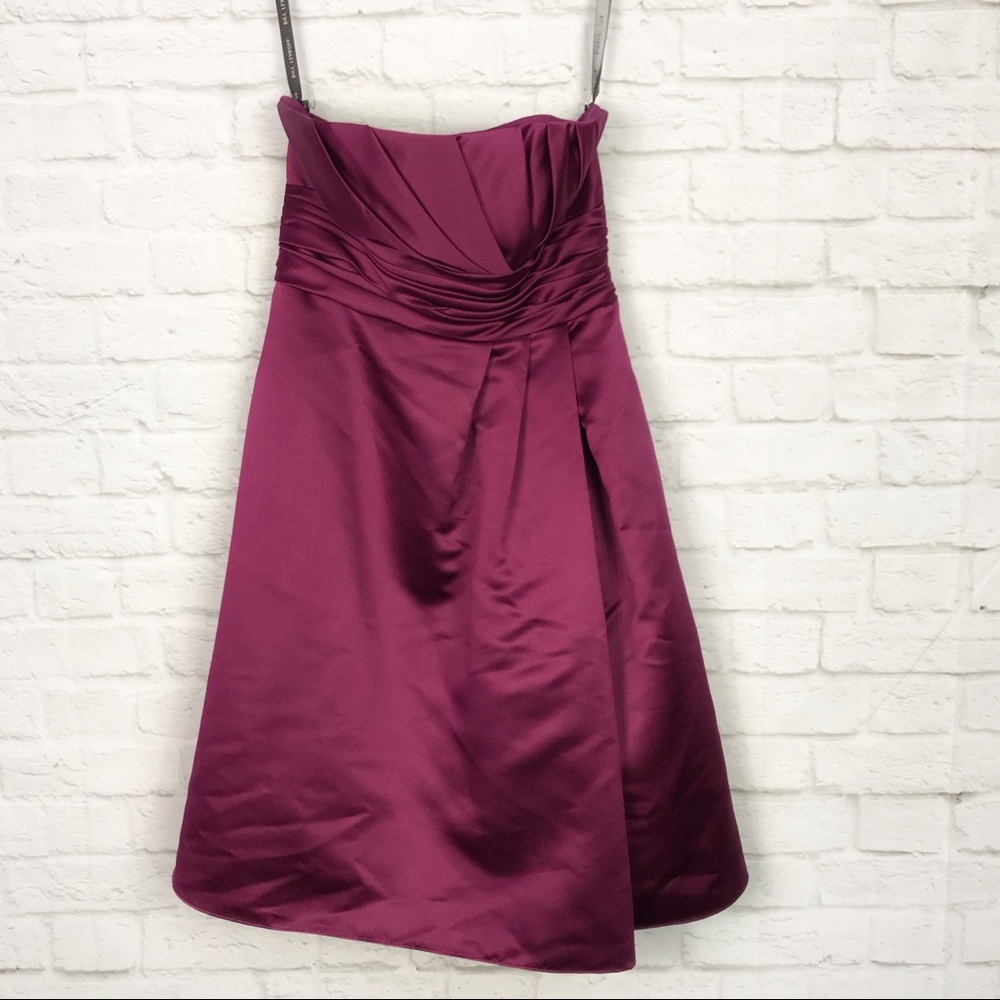 Bill Levkoff Strapless Berry Aline Formal Dress 10 - Gem